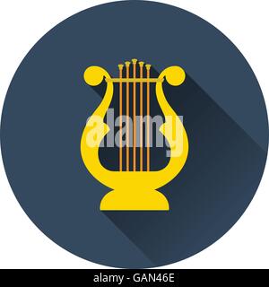 Lyra. Einzelne flache Symbol auf weißem Hintergrund. Vektor ...