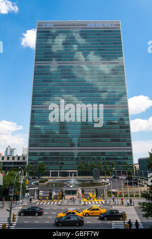 Das Sekretariat Gebäude, United Nations Hauptquartier, den Vereinten Nationen, New York City ...