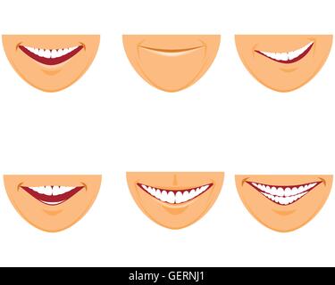 Lustige Münder. Mimik, Cartoon-Lippen und Zungen. Handzeichnung ...