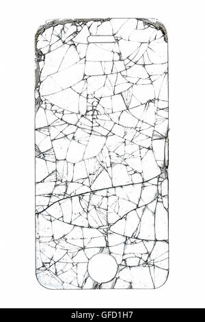 Riss auf dem Glas. Defekter Bildschirm. Kaputtes Telefon. Gebrochener ...