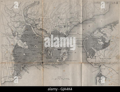 Konstantinopel (ISTANBUL): Antike Stadtplan. Stadtplan. Turkei ...