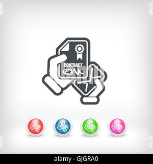 Der Vertrag-Symbol. Zustimmung und Unterschrift, Pakt, Partnerschaft ...