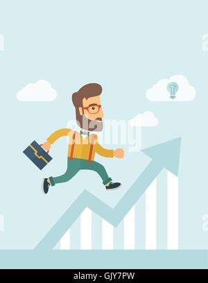 Grafik-Diagramm mit nach oben zeigender Skizze. Vektor Handgezeichnetes ...