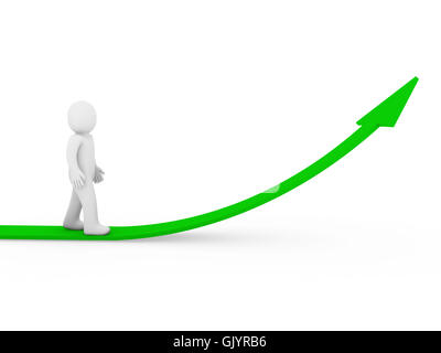 3D Mensch grüner Pfeil Wachstum Stockfoto, Bild: 114995130 - Alamy