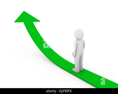 3D Mensch grüner Pfeil Wachstum Stockfoto, Bild: 114995130 - Alamy