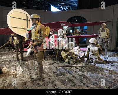 Red Baron crash Szene in einem Ritter des Himmels Diorama in Omaka ...