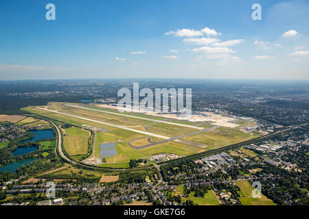 Luftaufnahme, Tower Flughafen, Flugsicherung, Flughafen City 2, Controler, Flughafen Düsseldorf ...