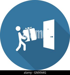 Symbol "Lieferung Mann Postbote Kurier Post Strichmännchen Piktogramm ...