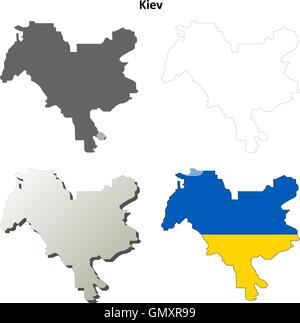 Kiew Stadt leer Umriss Karte gesetzt Stock-Vektorgrafik - Alamy