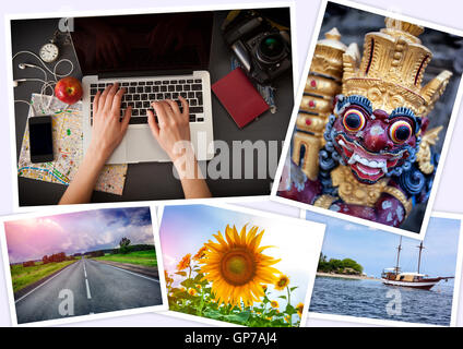 Collage auf das Thema der Reise und Tourismus Stockfotografie - Alamy