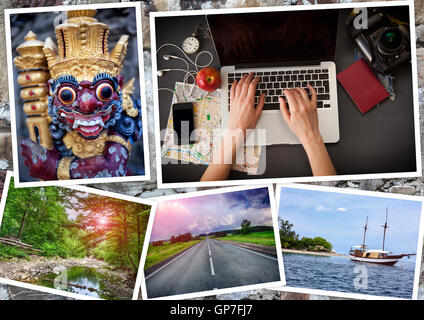 Collage auf das Thema der Reise und Tourismus Stockfoto, Bild ...