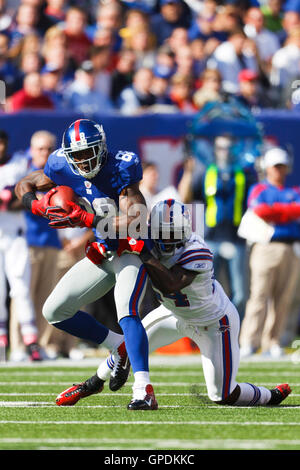 Der New Yorker Empfänger Hakeem Nicks, links, posiert, nachdem er im ...