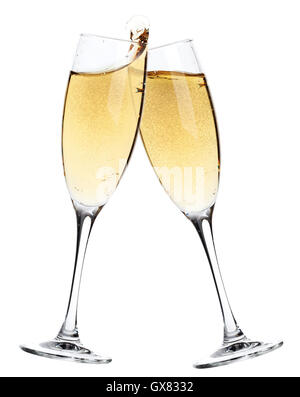 Prost! Zwei Sektgläser. Isoliert auf weiss Stockfoto, Bild: 51156711 ...