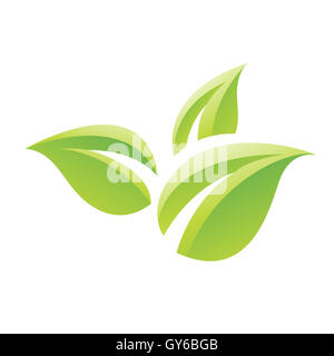 Abbildung von einem Cartoon-Strauch mit grünen Blättern, braunen Stamm ...