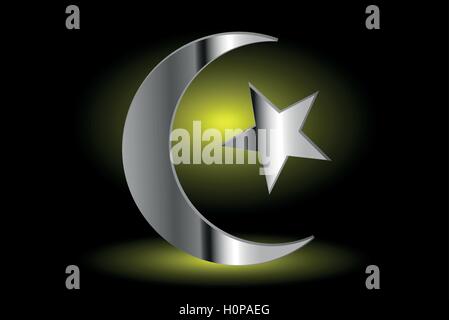 Symbol des Islam Halbmond und Stern für Apps Und Websites Stock ...
