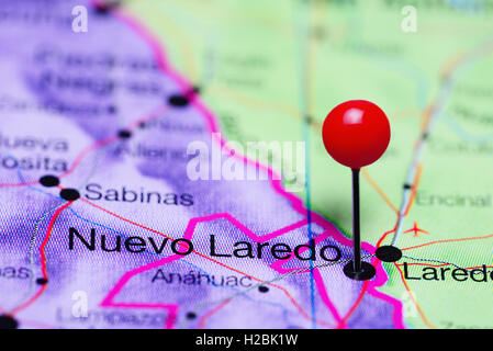 Nuevo Laredo, fixiert auf einer Karte von Mexiko Stockfotografie - Alamy