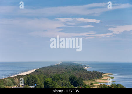 Luftaufnahme der Halbinsel Hel in Polen, Ostsee und Puckbucht (Zatoka ...