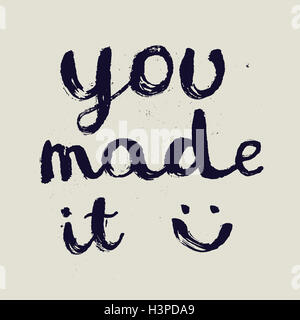 Du hast es geschafft. Herzlichen Glückwunsch Kalligraphie. Vektor-illustration Stockfotografie ...