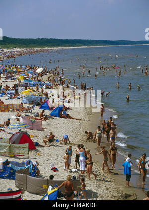 Polen, Insel Wollin, Misdroy, Strandszene, um West-Pommern, Badeort ...