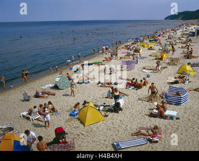 Polen, Insel Wollin, Misdroy, Strandszene, um West-Pommern, Badeort ...