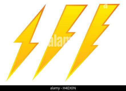 Blitz-Zeichen-Vektor-Set. Lightning Bolt Icons. Donner-Blitz-Symbole ...