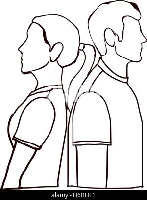 Paar Mann und Frau streiten Symbol Piktogramm Vector Illustration Stock ...