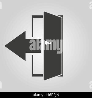 Das Exit-Icon. Logout und Ausgang, Ausgang, Symbol. Flache Vektor ...