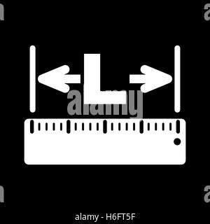 Das Länge-Symbol. Längengrad, Birdie, Lgth Symbol flach Vektor ...
