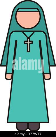 Nonne cartoon Symbol. Isolierte Vector Illustration auf weißem ...