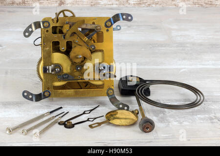 Mechanismus der eine alte Pendeluhr Stockfotografie - Alamy