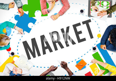 Markt plant Werbung Ideen globaler Erfolg Branding Konzept ...