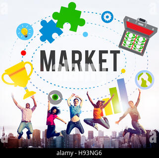 Markt plant Werbung Ideen globaler Erfolg Branding Konzept ...