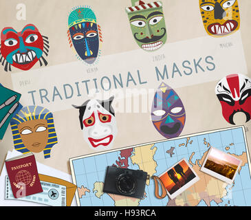 Kulturelle und traditionelle Masken Gesamtkonzept Stockfotografie - Alamy