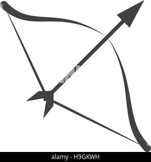 Pfeil und Bogen-Symbol-Zeichen. Symbol auf acht farbigen Tasten. Vektor ...