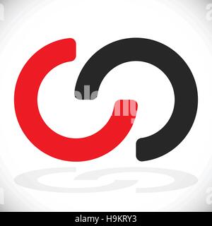 Symbol mit 3 ineinandergreifende Kreise. Ringe. Abstrakten Symbol für ...