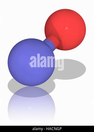 Stickstoffmonoxid. Molekulares Modell des die zweiatomiges chemische ...
