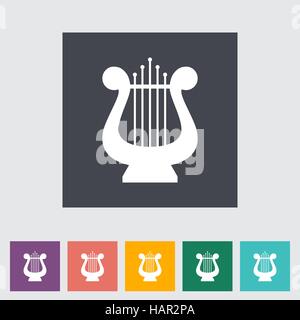 Lyra. Einzelne flache Symbol auf weißem Hintergrund. Vektor ...