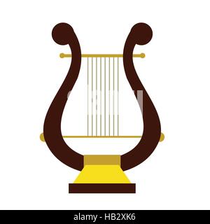 Lyra. Einzelne flache Symbol auf weißem Hintergrund. Vektor ...