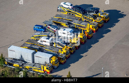 Luftaufnahme, Abschleppen von Fahrzeugen des ADAC am Weidekamp ...