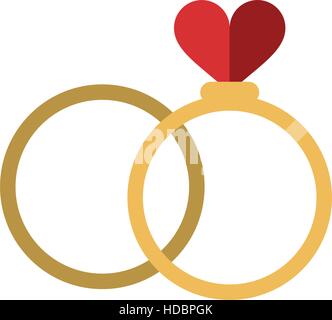 Goldene Ringe Symbol der Ehe. zwei goldene Ringe. Vector Illustration ...