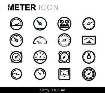 Tachometer-Set, schwarze Linien-Symbole. Symbol für Tacho und Tacho ...