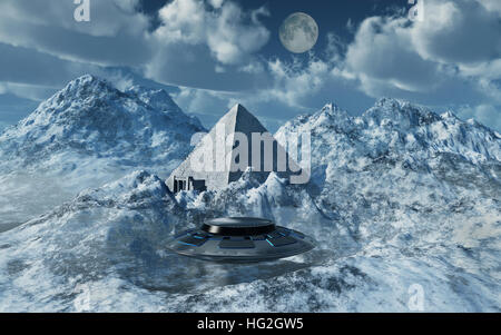 Antarktis-Pyramide, eines der geheimnisvollen Gebäude sollen am Südpol ...