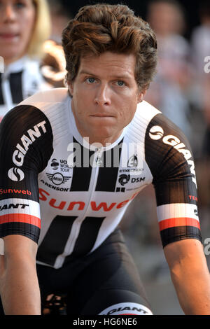 Belgischer Bert De Backer vom Team Giant-Alpecin, das während des ...