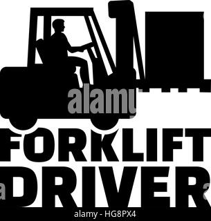 Gabelstapler mit Fahrer Symbol Stock-Vektorgrafik - Alamy