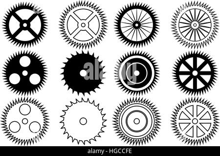 Zahnräder mechanische Zahnrad arbeit Symbol Vektor Abbildung - Bild ...