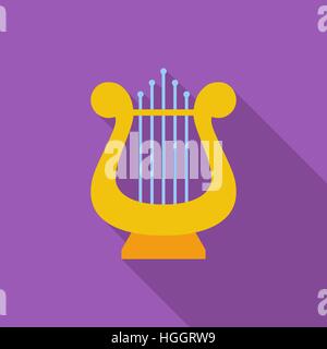 Lyra. Einzelne flache Symbol auf weißem Hintergrund. Vektor ...