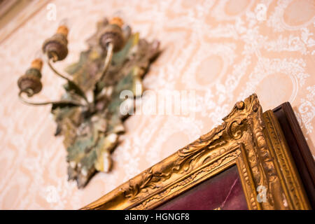 Holz- Vintage barock Ecke Ornament, dekorative Element, auf weißem ...