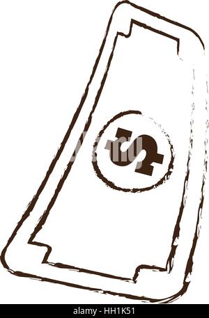 Skizze zu zeichnen Rechnung Geld Dollar Bargeld Symbol Stock ...