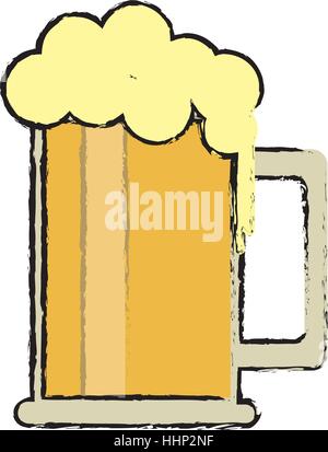 Bier-Becher Cartoon mit Schaum Stock-Vektorgrafik - Alamy