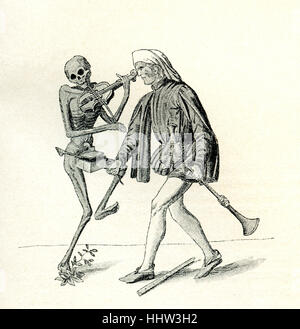 Tanz des Todes / Photographie - Detail der Memento mori Wandbild an der ...